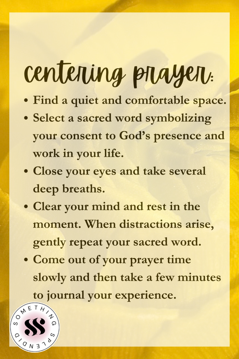 centering prayer: be still and know - Something Splendid